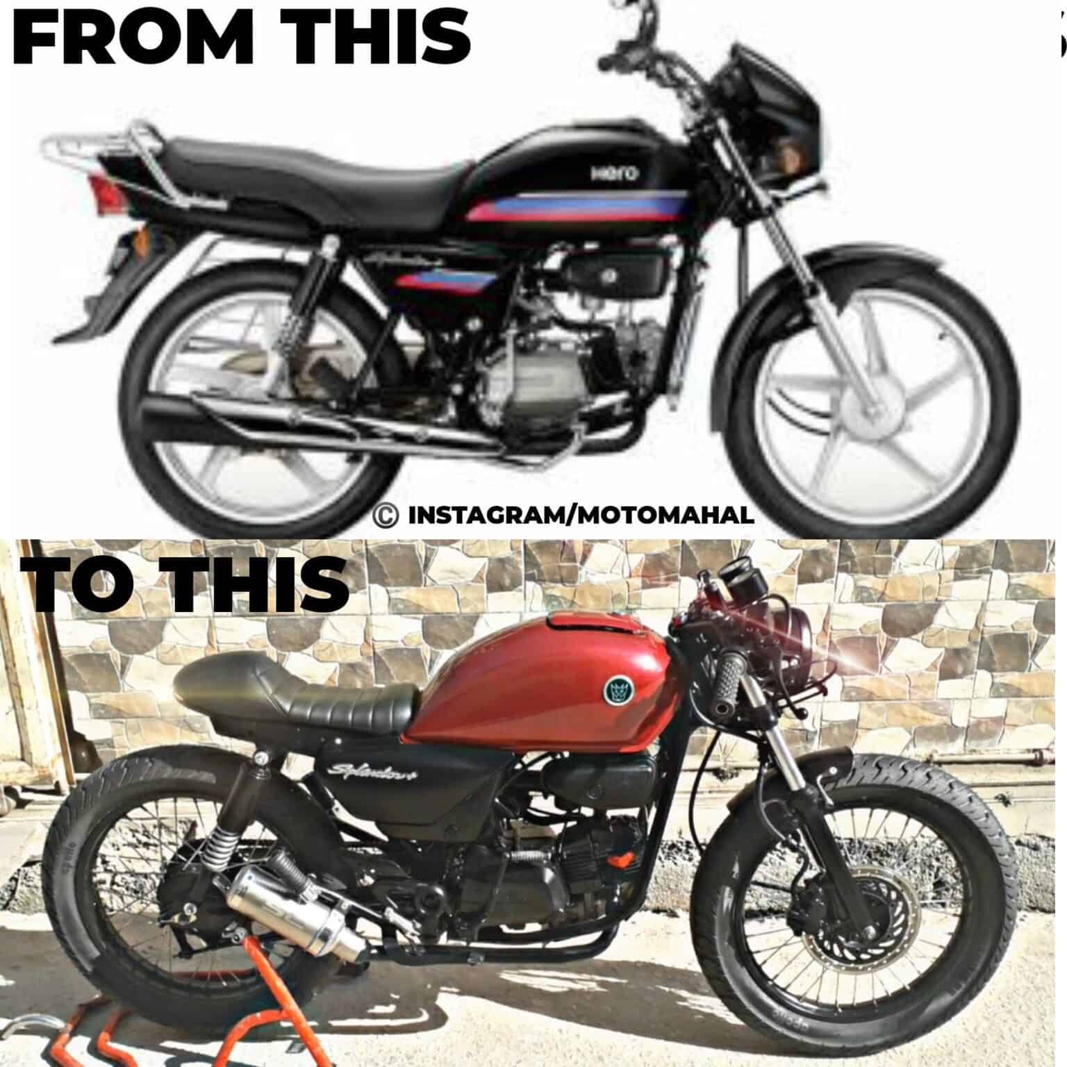 Hero Honda Splendor Modified Into CafeRacer By Avesh Customs ...