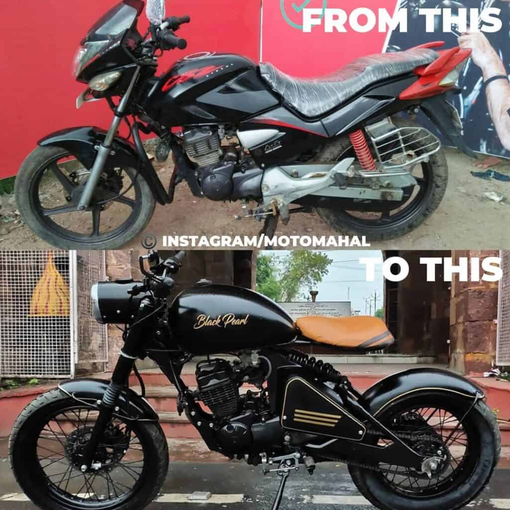 Modified Royal Enfield Hunter 350 into a Brat Motorcycle